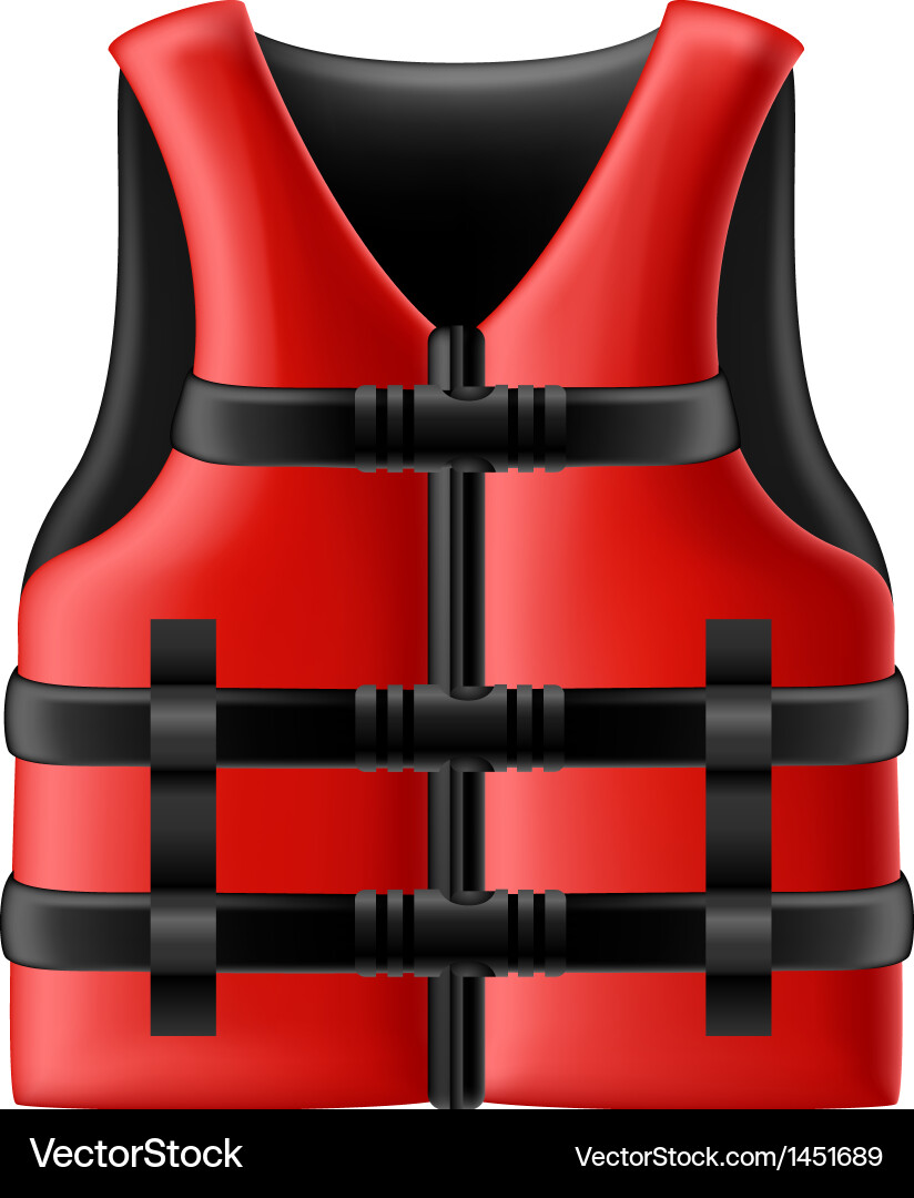 Red Life Jacket Royalty Free Vector Image - VectorStock