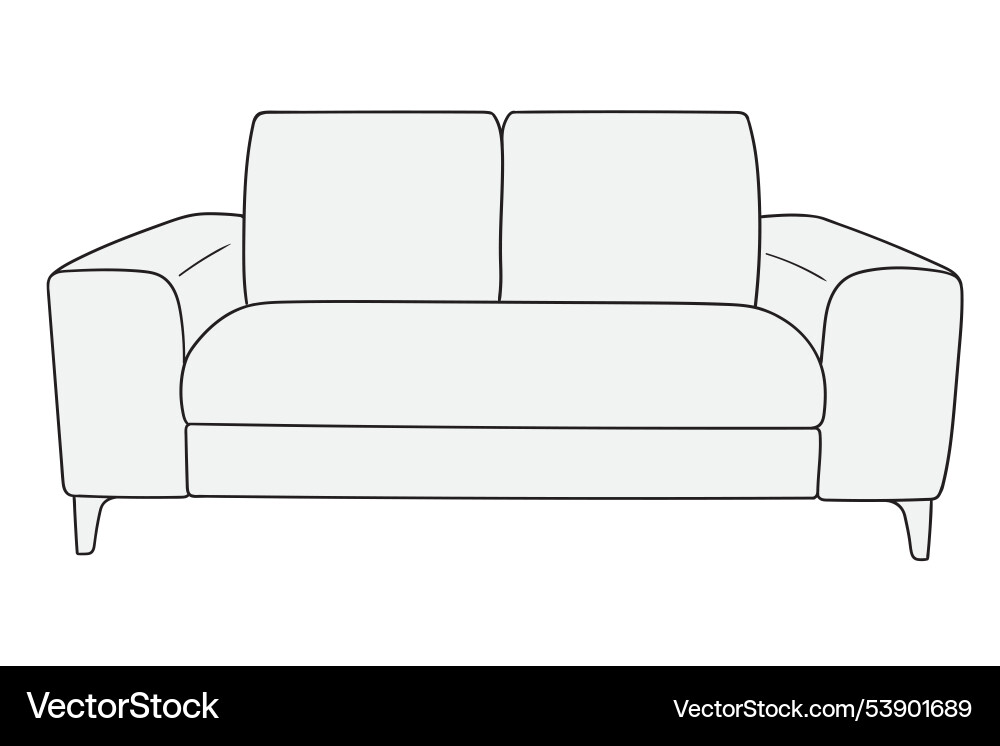 Sofa isolated on white background Royalty Free Vector Image