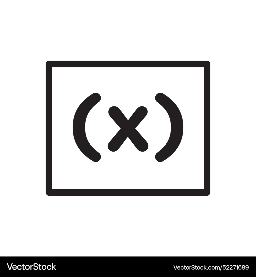 Variable symbol icon black line art logo Vector Image