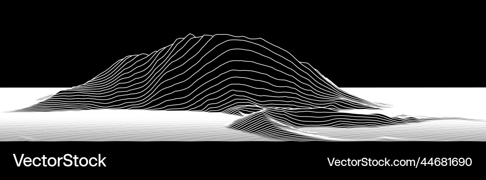 Abstract surface landscape made of lines Vector Image