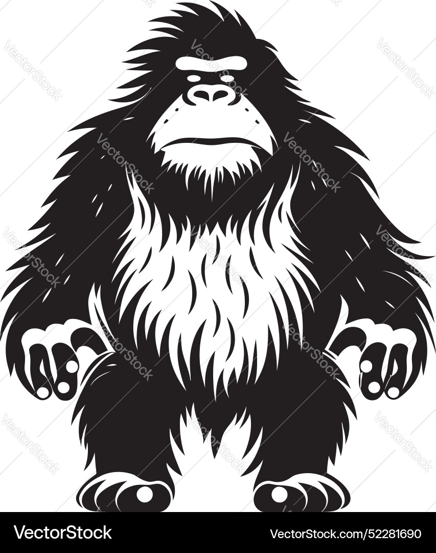 Bigfoots bliss whimsical sasquatch logo design Vector Image