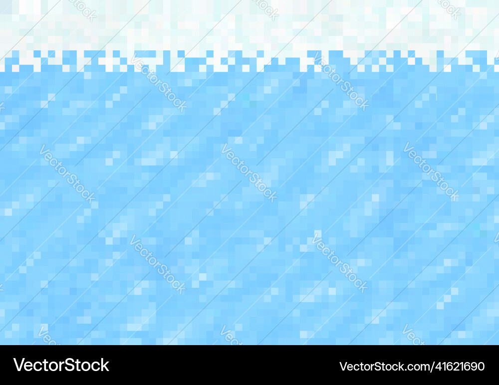 Cubic pixel game snow ice and water blocks Vector Image