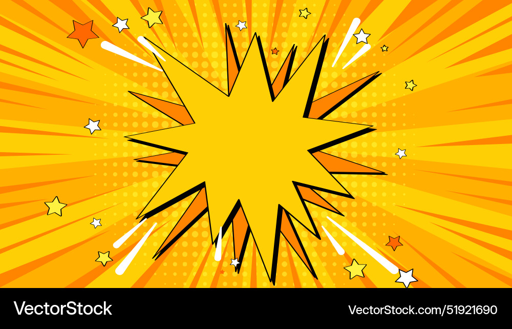 Dynamic explosion with stars and rays Royalty Free Vector