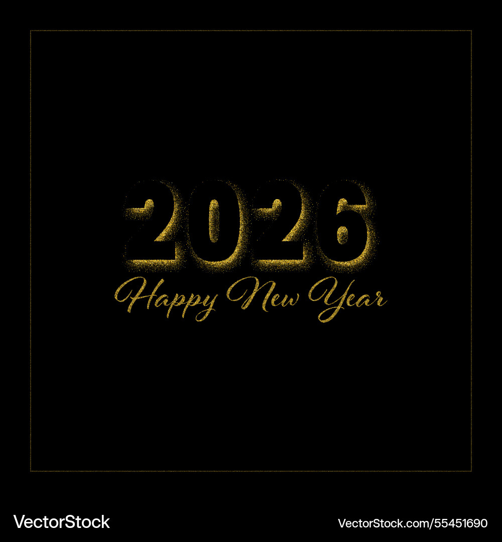 Happy new year 2026 poster design on black Vector Image