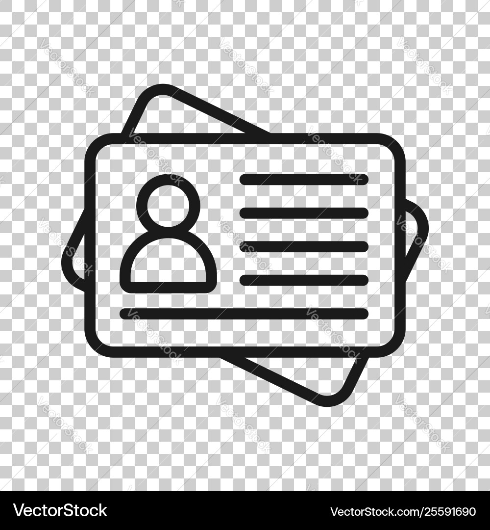 Id card icon in transparent style identity tag Vector Image
