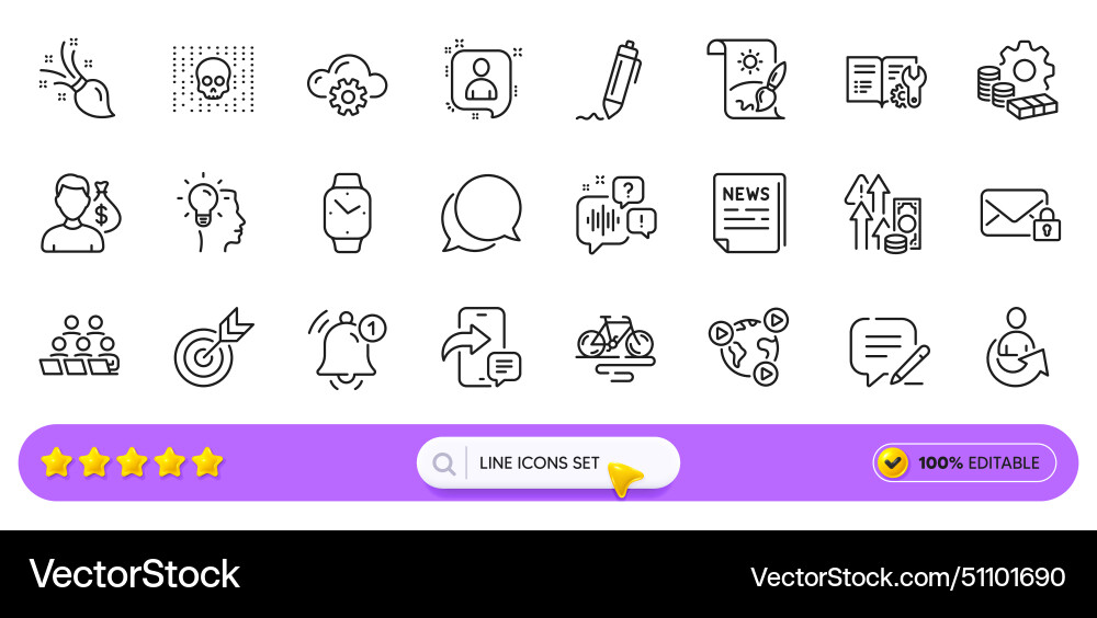 Inflation cloud computing and smartwatch line Vector Image