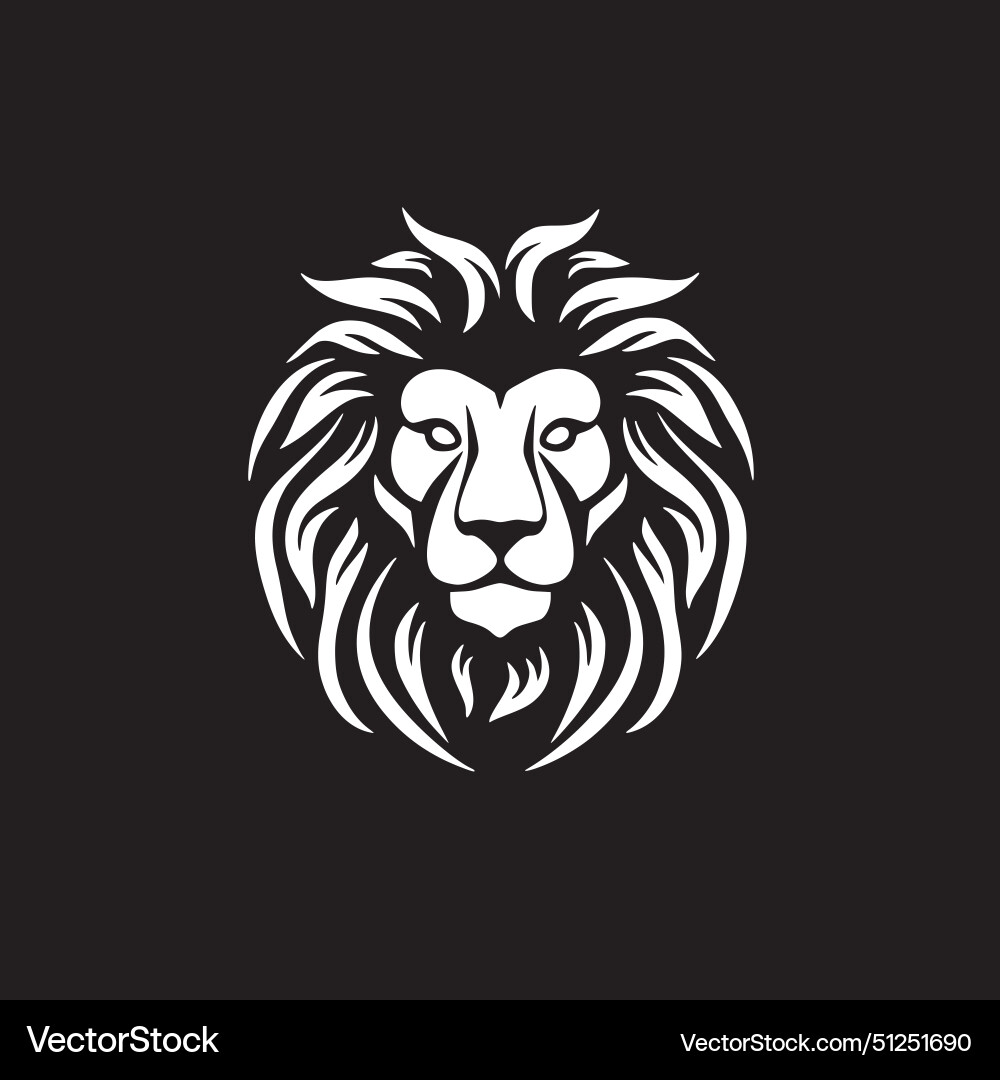 Lion - black and white Royalty Free Vector Image