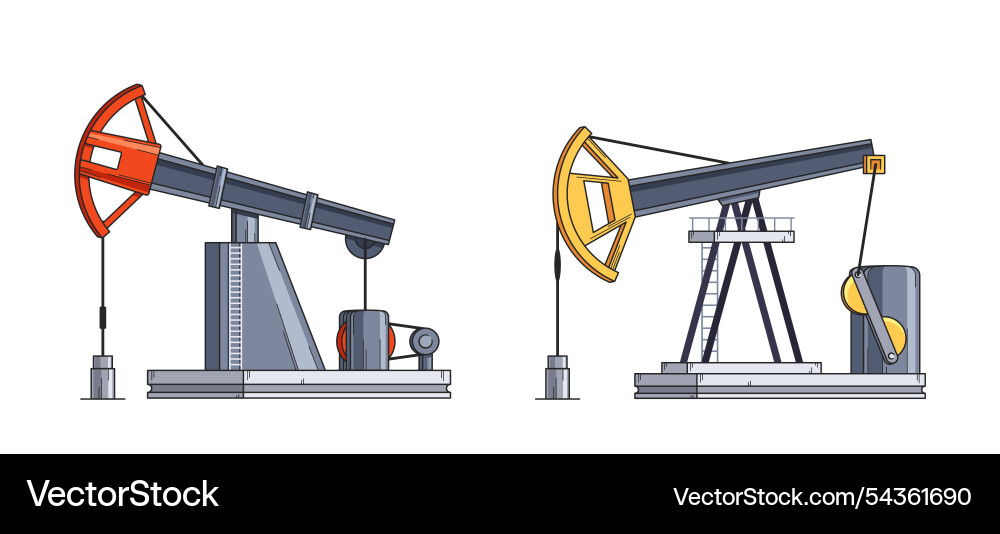 Ölplattform komplexes Engineering-System Vektorbild