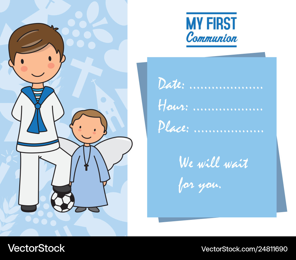 My first communion Royalty Free Vector Image - VectorStock