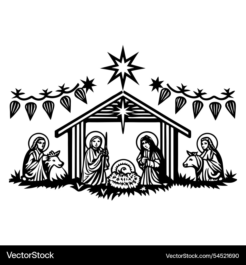 Nativity christmas Royalty Free Vector Image - VectorStock