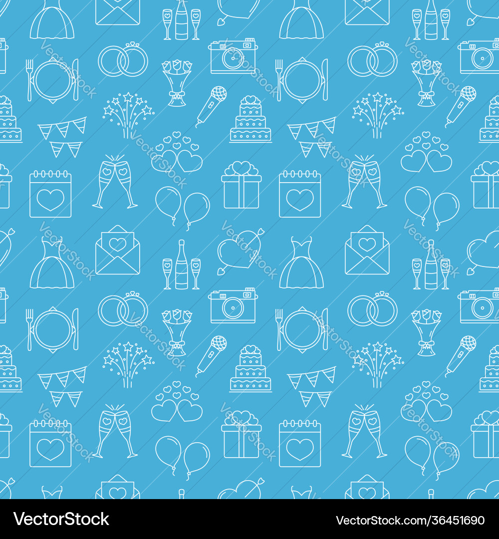 Wedding seamless pattern Royalty Free Vector Image