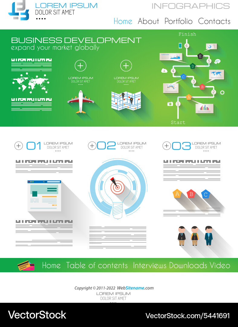 Attractive modern web template with flat ui Vector Image