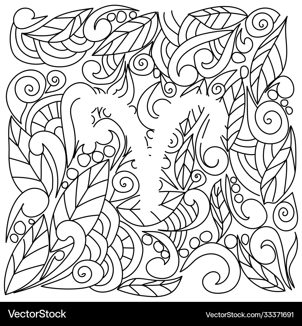 Coloring page using negative space silhouette Vector Image