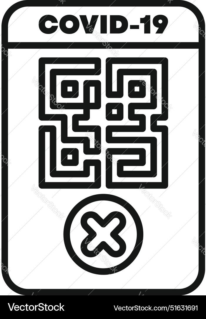 Covid 19 qr code showing negative test result Vector Image