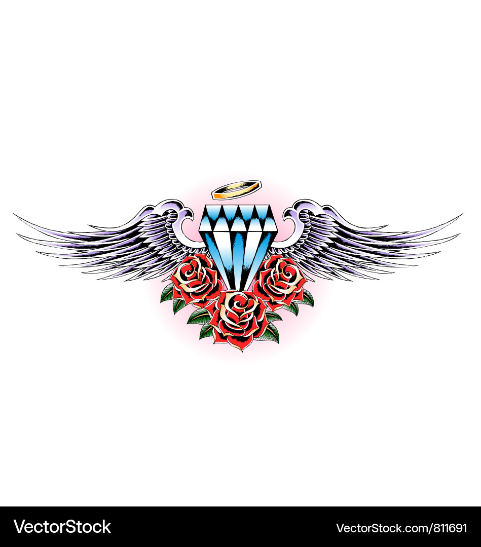 Diamond wing emblem Royalty Free Vector Image - VectorStock