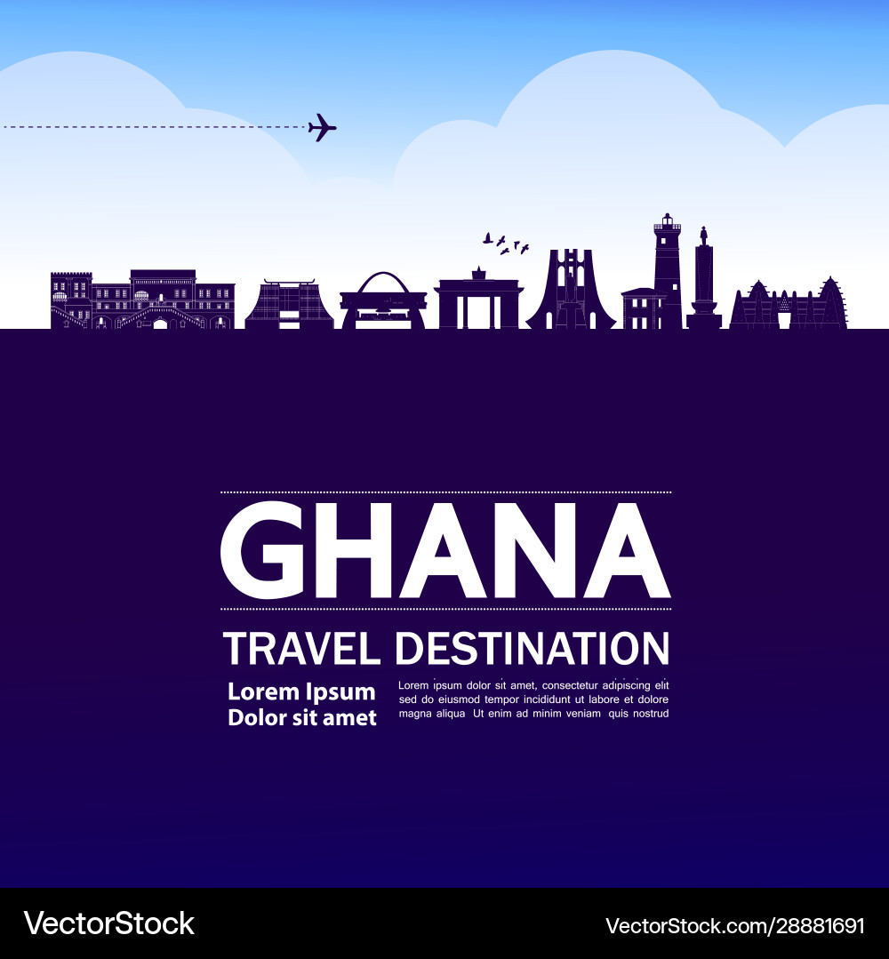 Ghana travel destination Royalty Free Vector Image