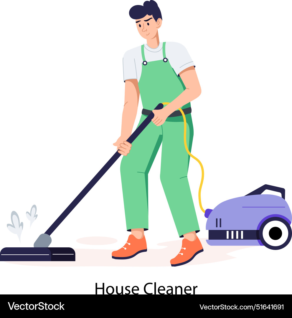 House cleaner Royalty Free Vector Image - VectorStock