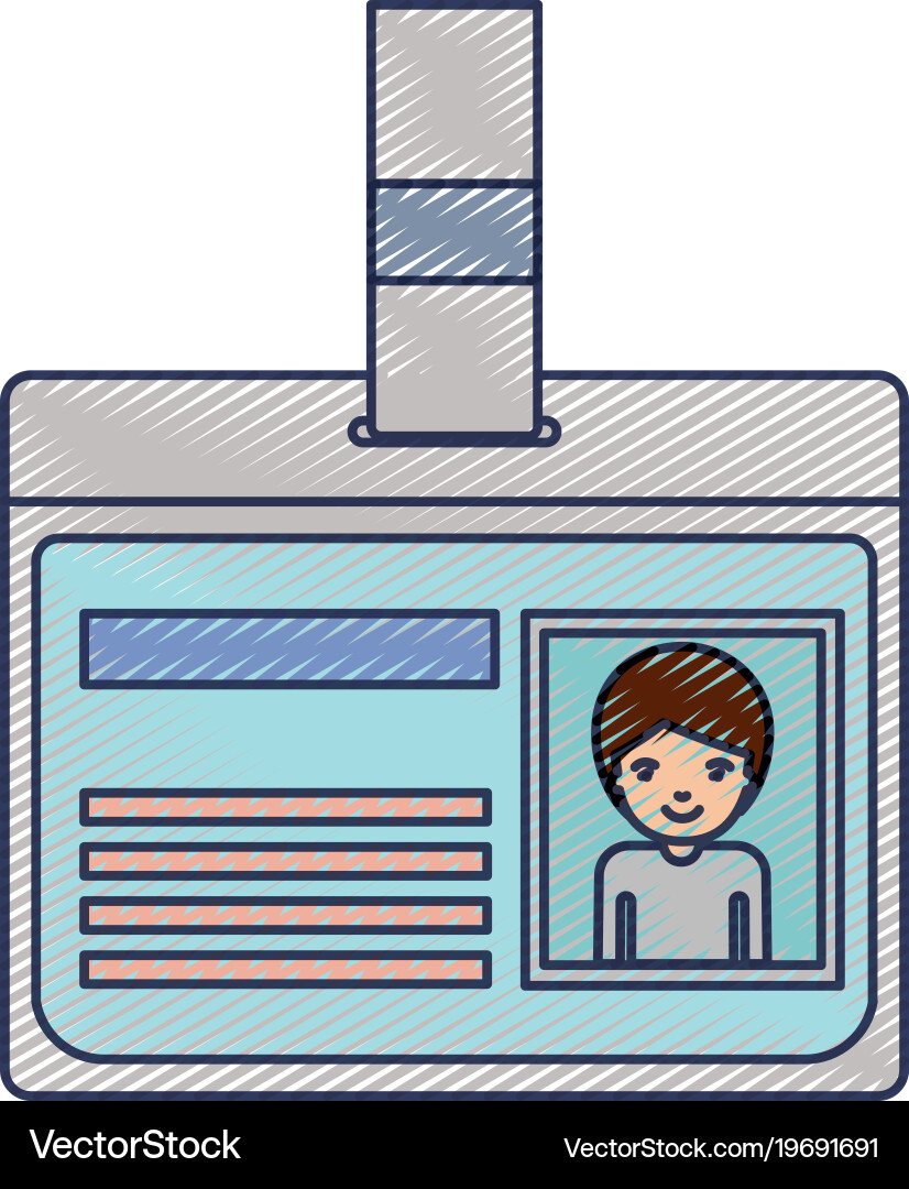 Identification card with half body man picture Vector Image