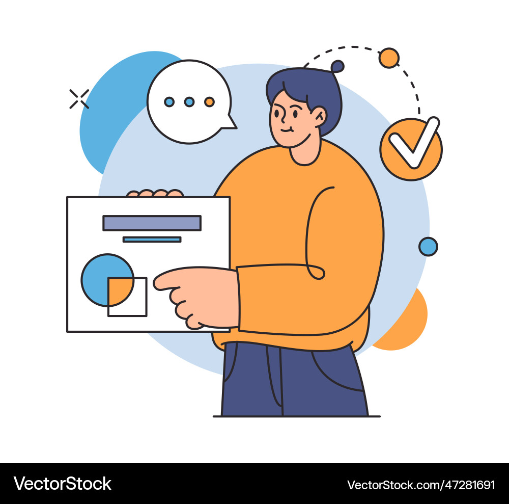 Internet user during online search of data info Vector Image