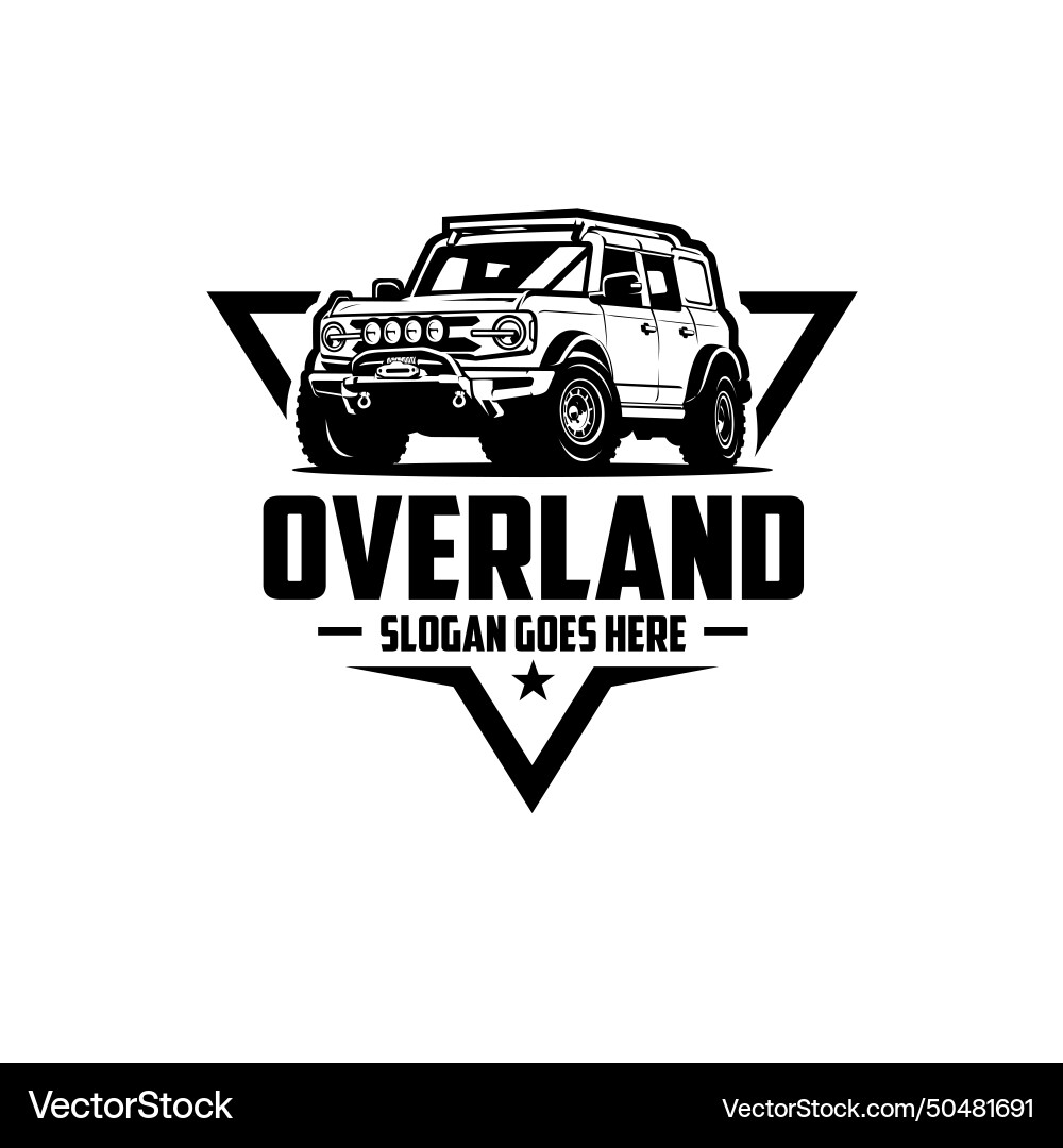Overland offroad vehicle logo emblem Royalty Free Vector