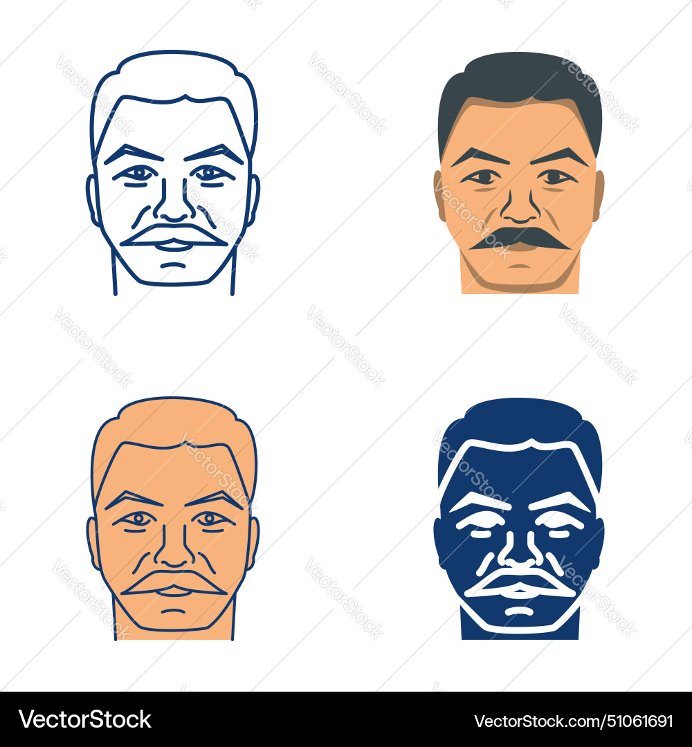 Soviet leader joseph stalin icon set Royalty Free Vector