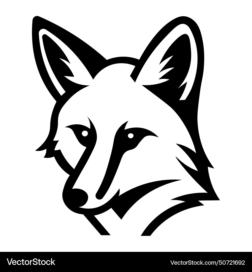 Black fox icon on white background Royalty Free Vector Image