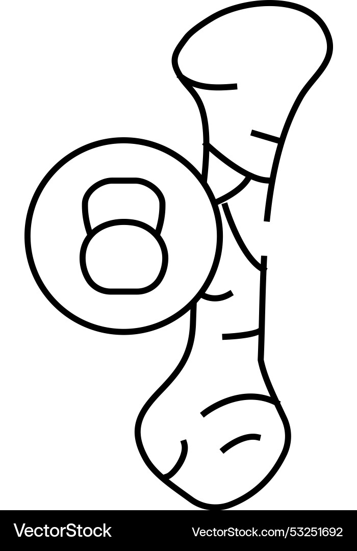 Bone dull or severe ache line icon Royalty Free Vector Image