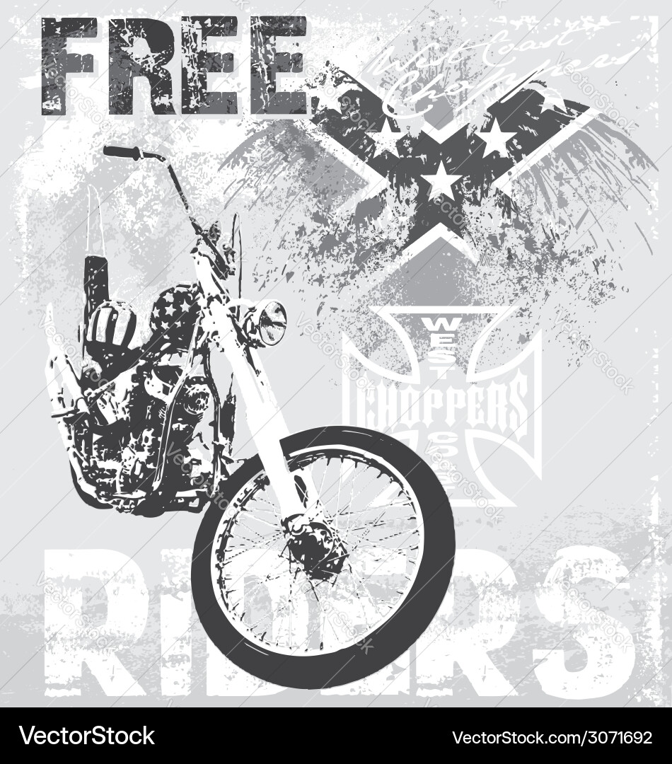 Choppers riders Royalty Free Vector Image - VectorStock