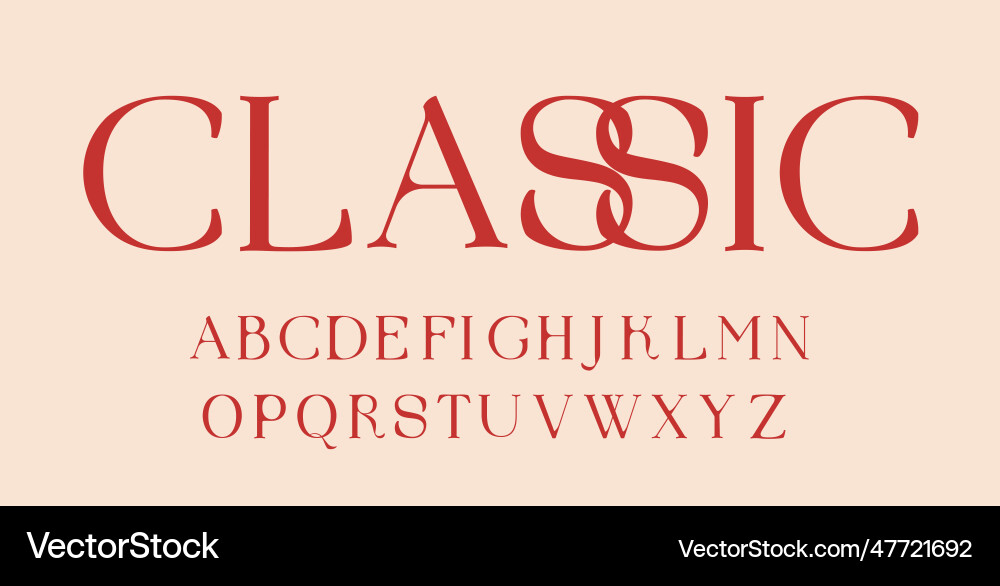 Classic typefaceregular uppercase Royalty Free Vector Image