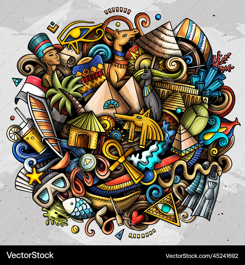Egypt cartoon doodle funny Royalty Free Vector Image