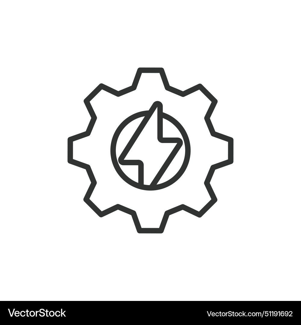 Energy gear in line design power Royalty Free Vector Image
