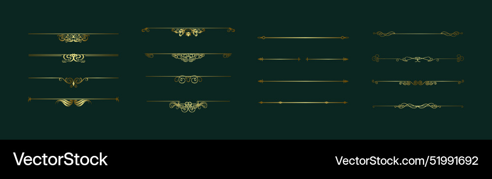 Floral decorative ornamental divider pack Vector Image