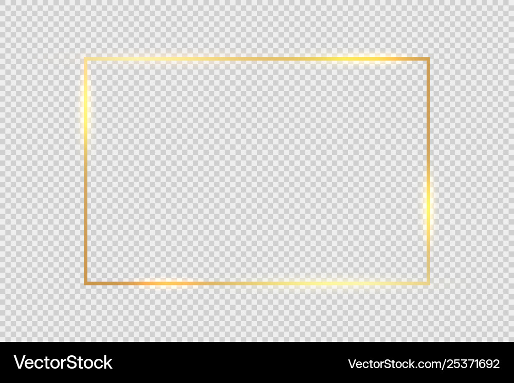Gold frame square background golden line Vector Image