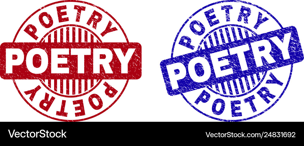 Grunge Poetry Round Seal Stamp Royalty Free Vector Image