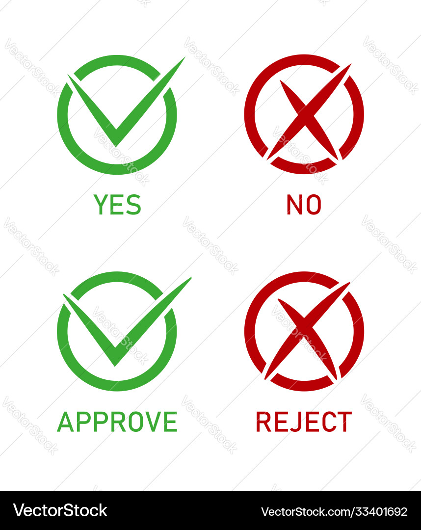 Icon check mark right or wrong checkmark Vector Image