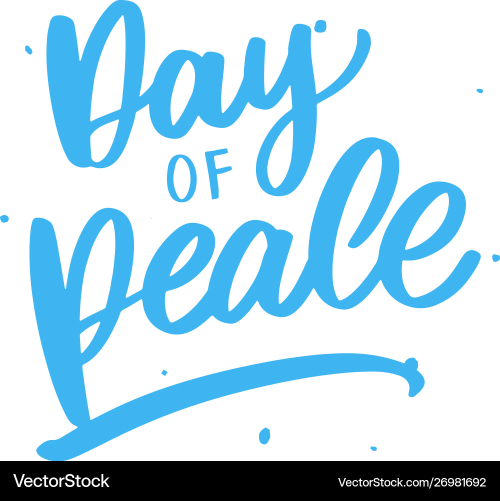 International peace day card hand written Vector Image