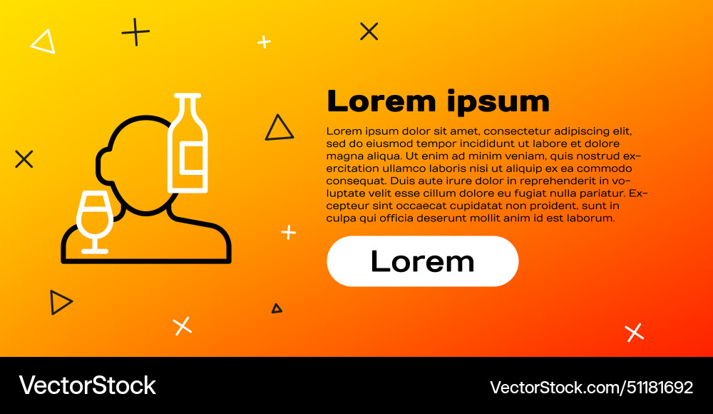 Line alcoholism or alcohol use disorder icon Vector Image