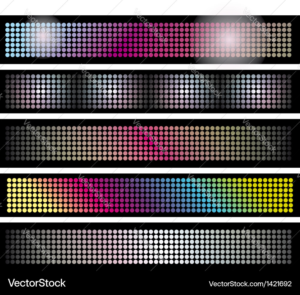 Set of led lights background banners Royalty Free Vector