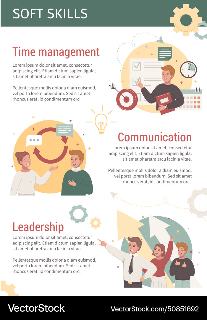 Soft skills infographics template Royalty Free Vector Image