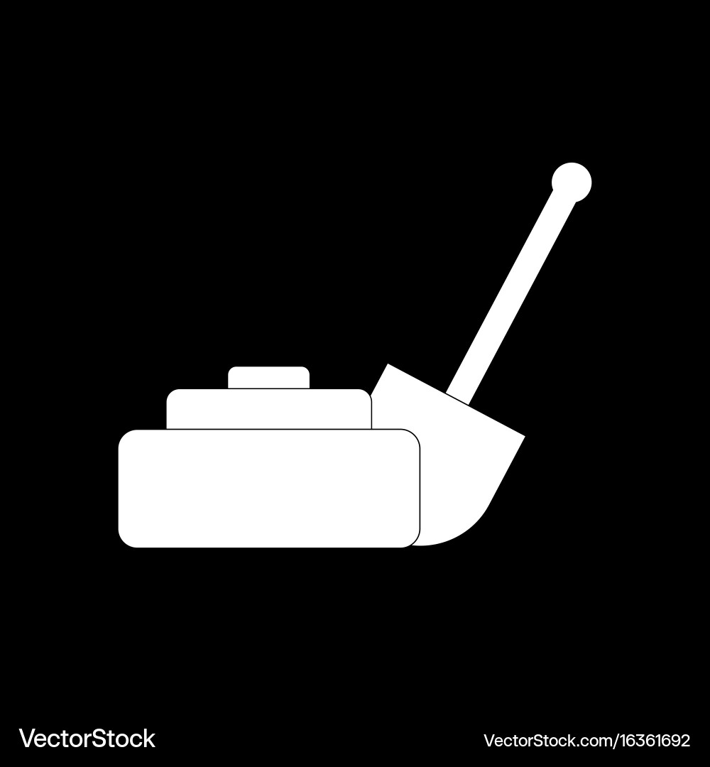 White icon on black background military mine Vector Image