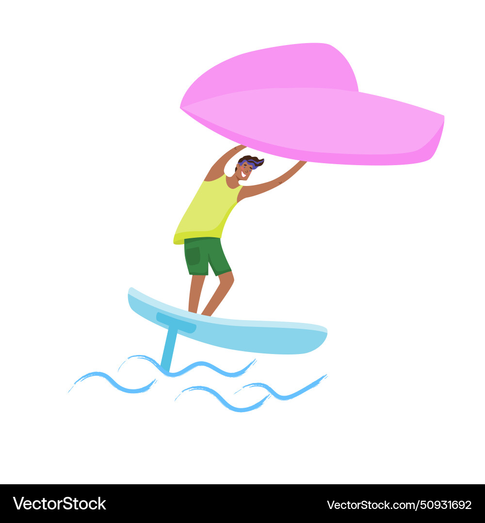 Wing foiling sport Royalty Free Vector Image - VectorStock