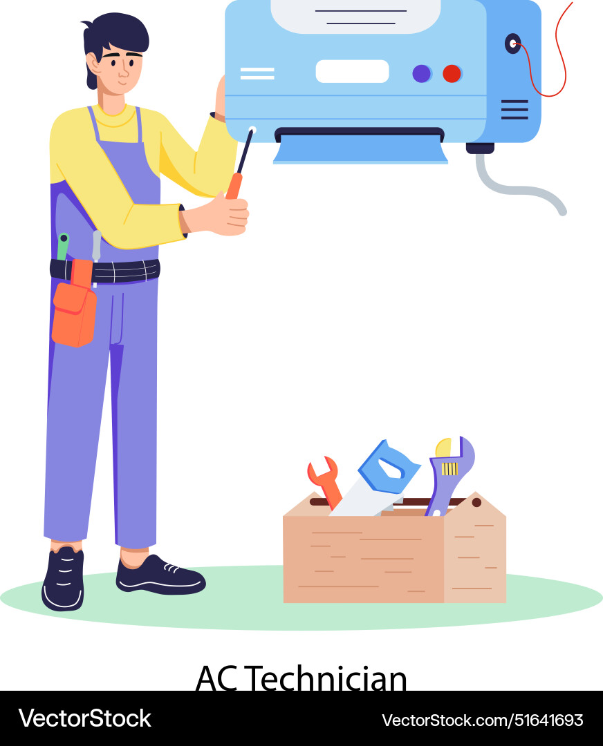 Ac technician Royalty Free Vector Image - VectorStock