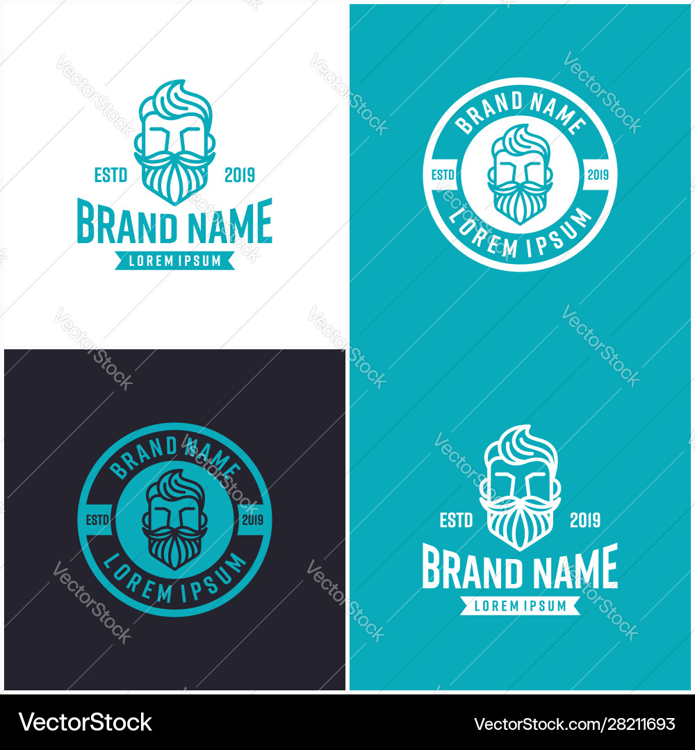 Beard logo design template Royalty Free Vector Image