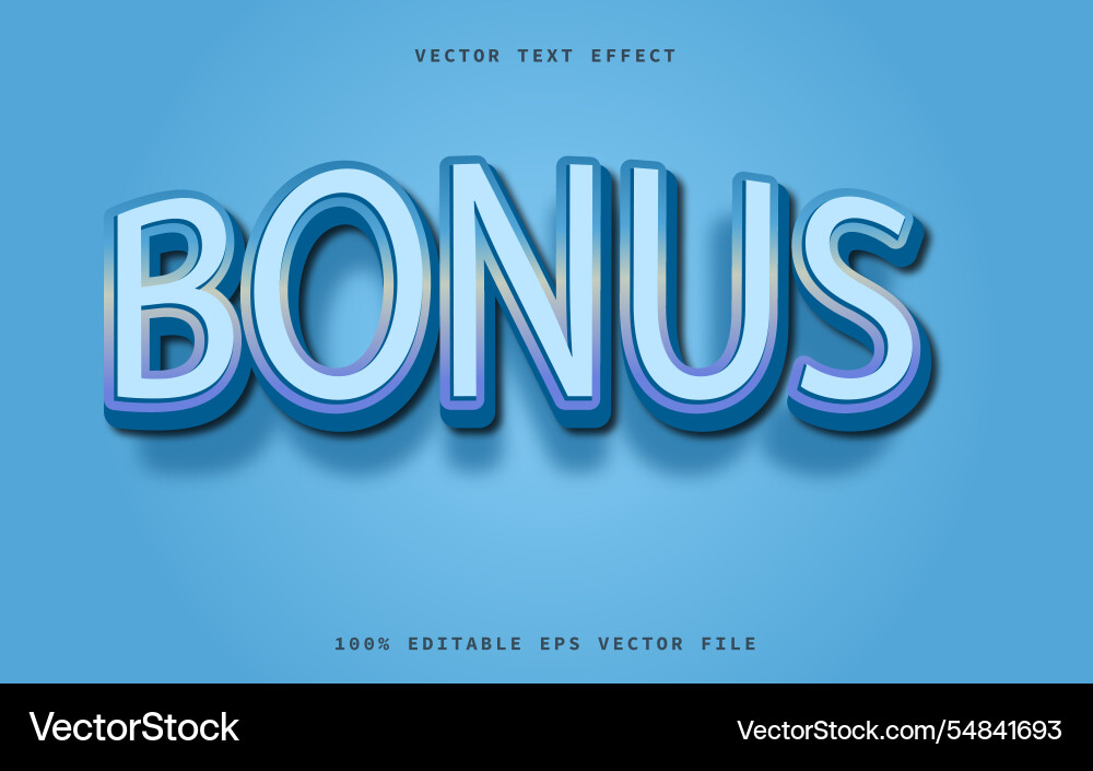 Bonus bold text effect editable modern lettering Vector Image