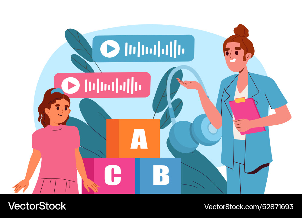 Development of pronunciation woman speech Vector Image