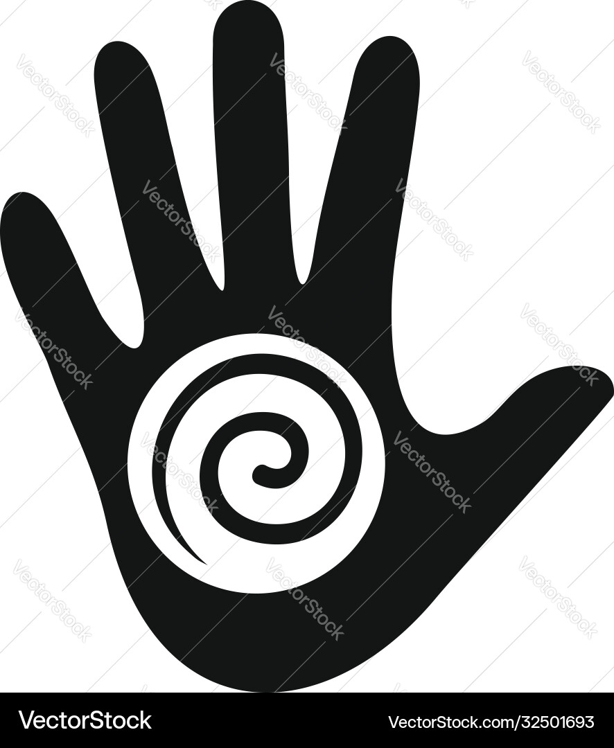 Hand spiral hypnosis icon simple style Royalty Free Vector