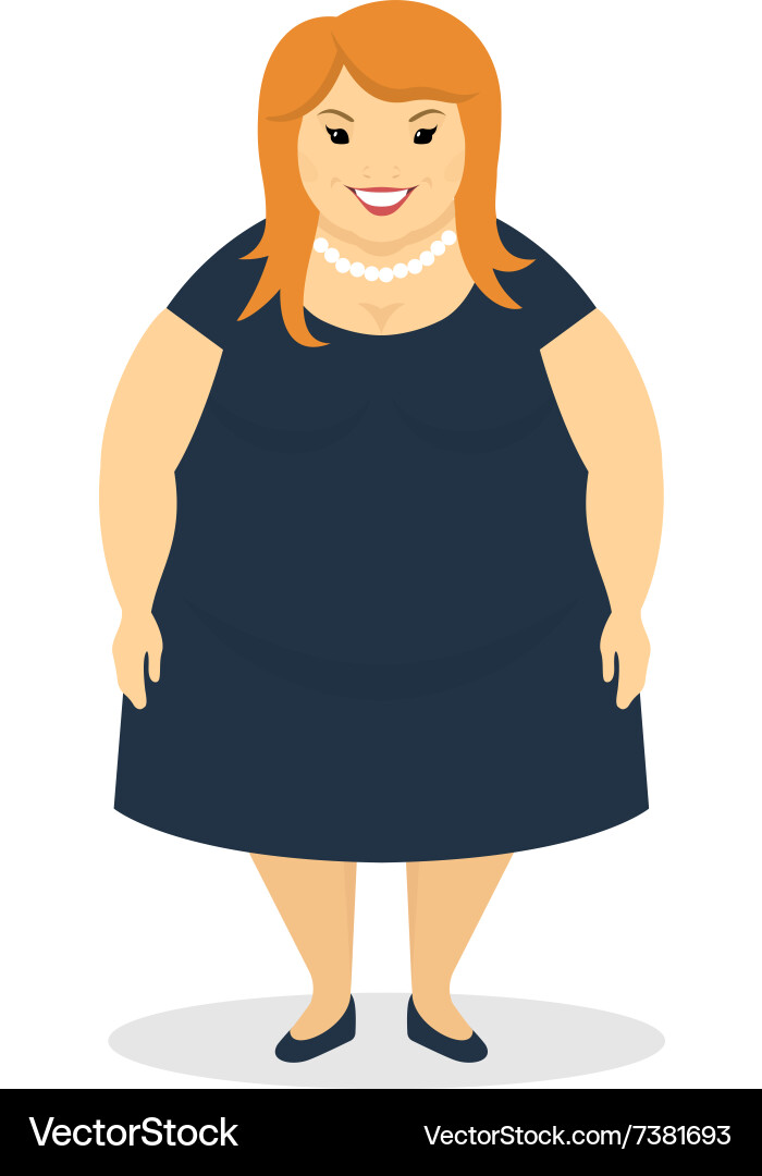 Happy fat woman Royalty Free Vector Image - VectorStock