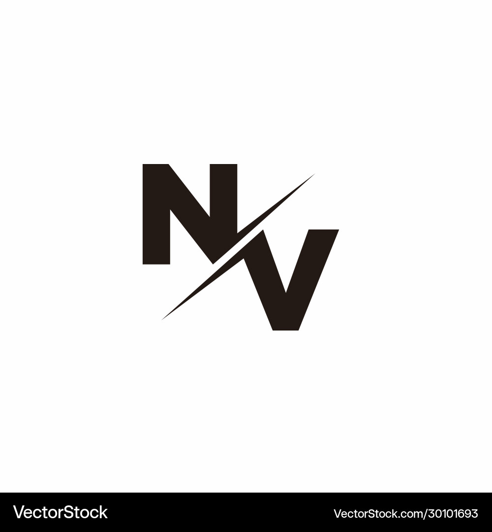 Monogram Letter Slash Logo Template Royalty Free Vector