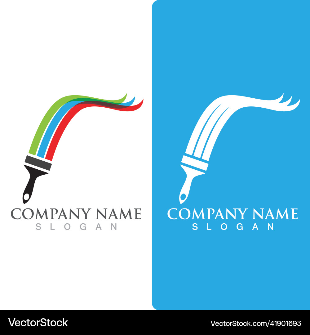 Paint brush logo and symbol image Royalty Free Vector Image