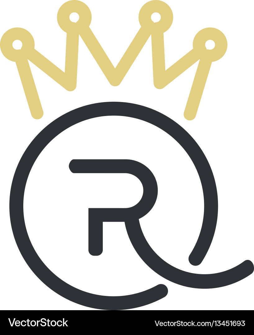 Royal queen letters and crown logo Royalty Free Vector Image